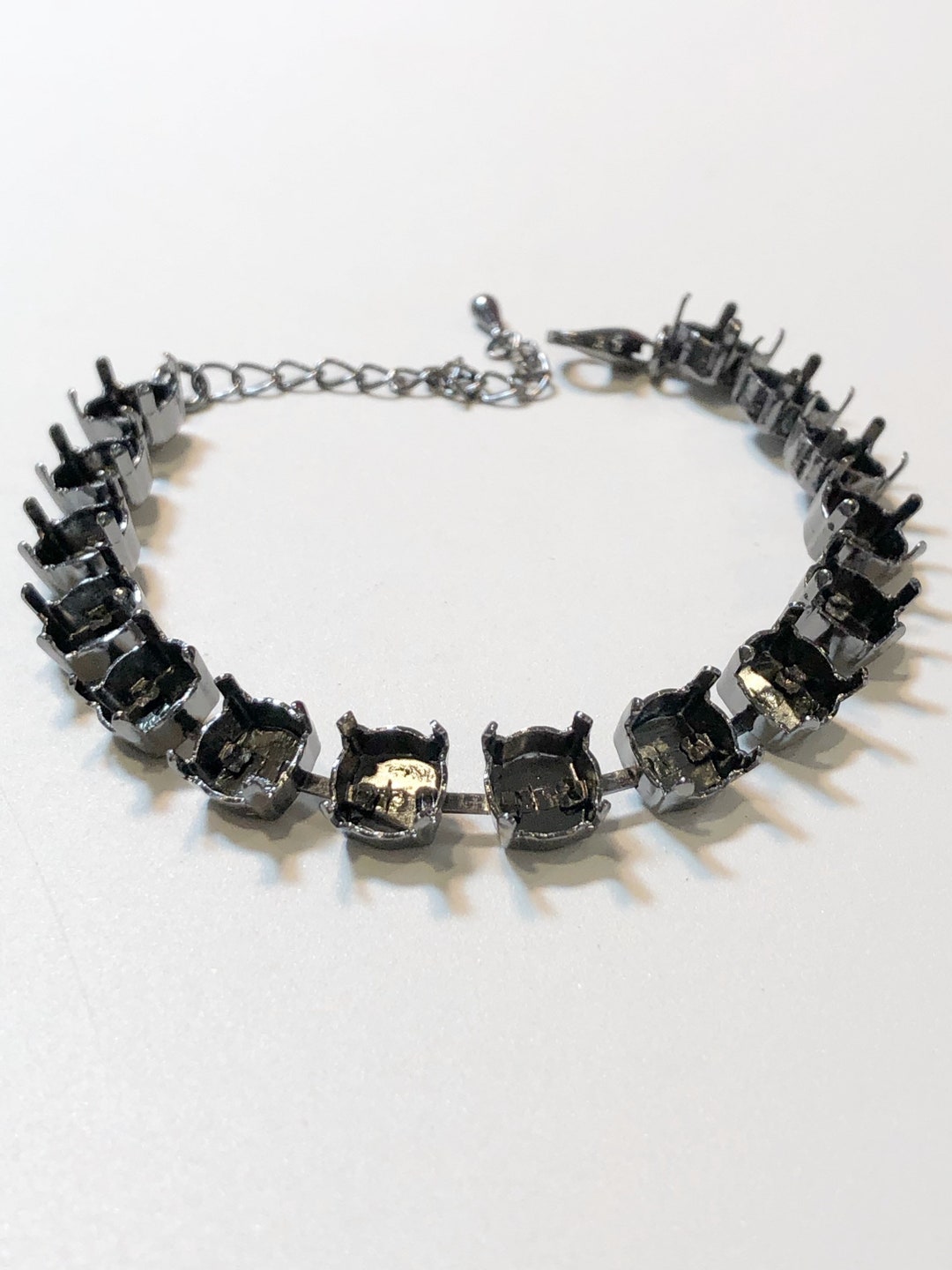 Ajuste de pulsera de cadena de copa vacía de 8 mm: hematita brillante ...