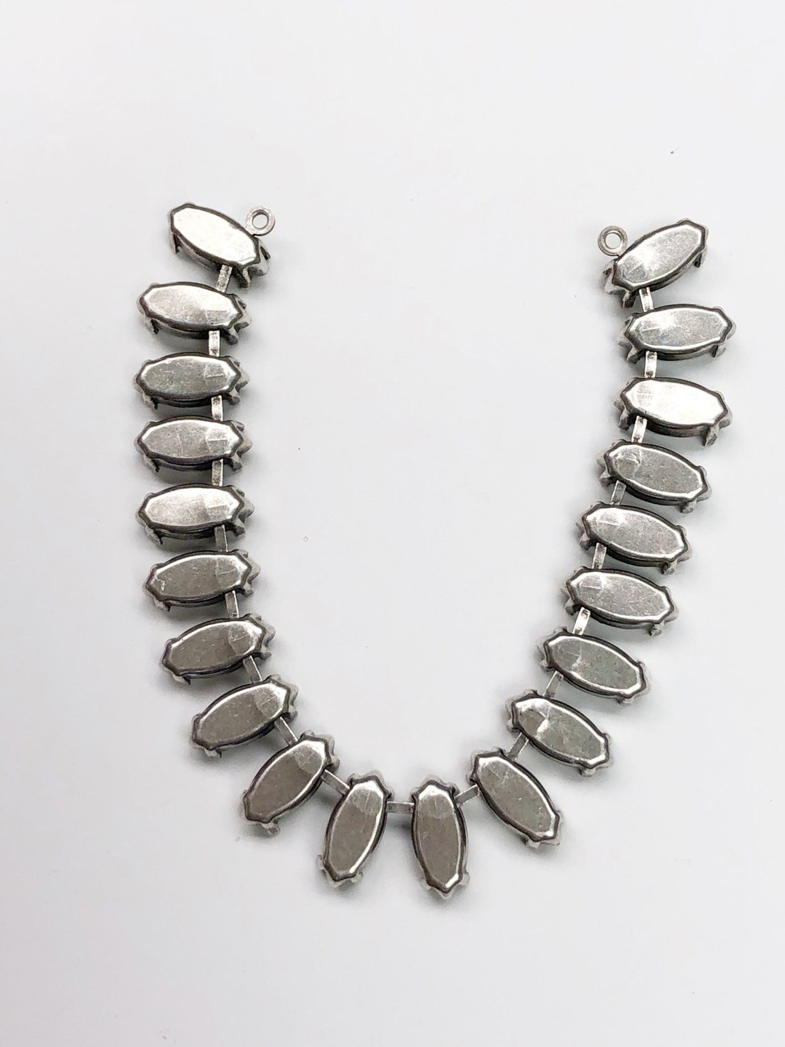 15x7mm Empty Cup Chain for Necklace, 20 Navette Settings in Antique ...