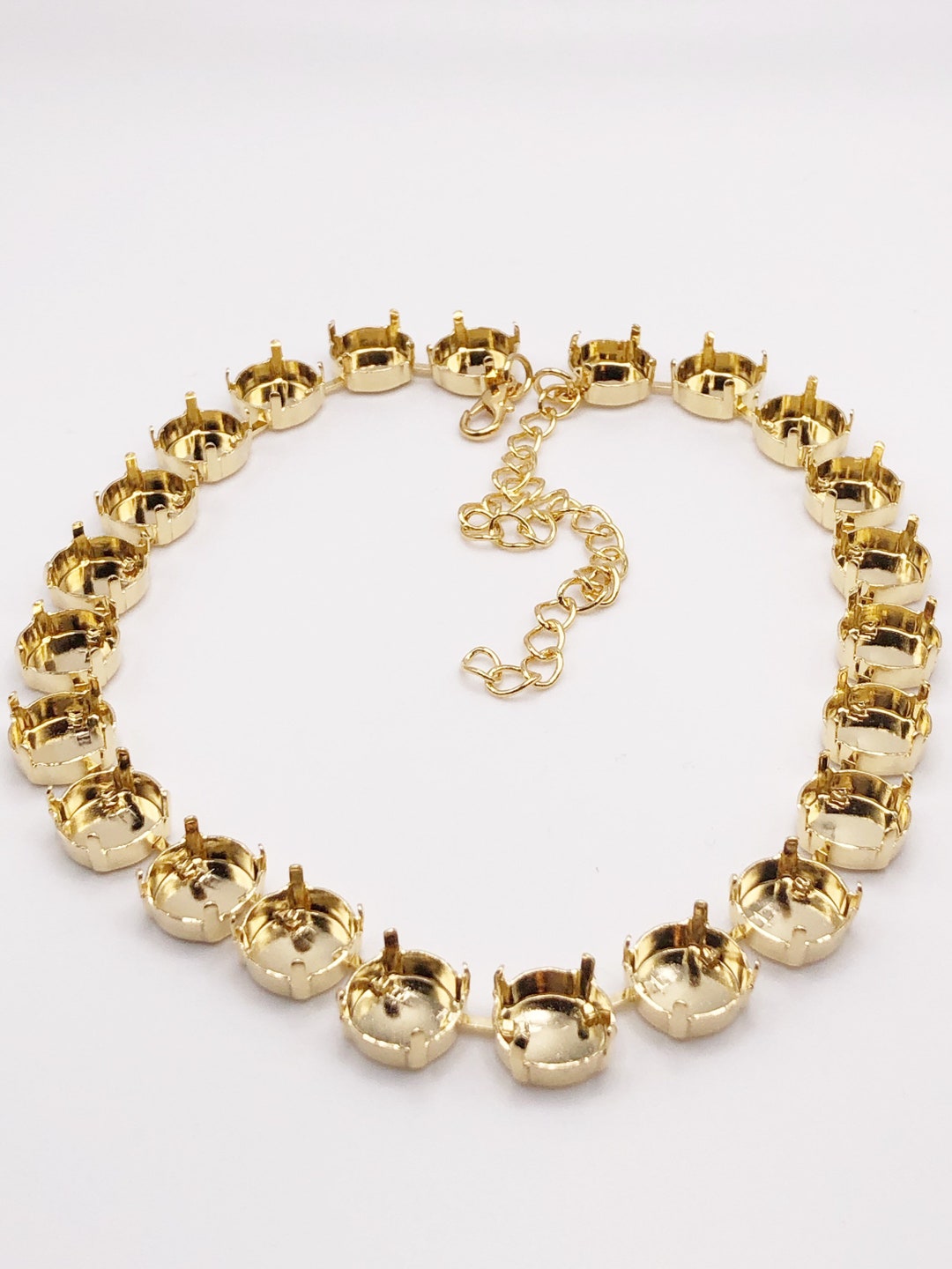 12mm Empty Cup Chain for Necklace, 25 Cups, Yellow Gold 12mm, DIY ...