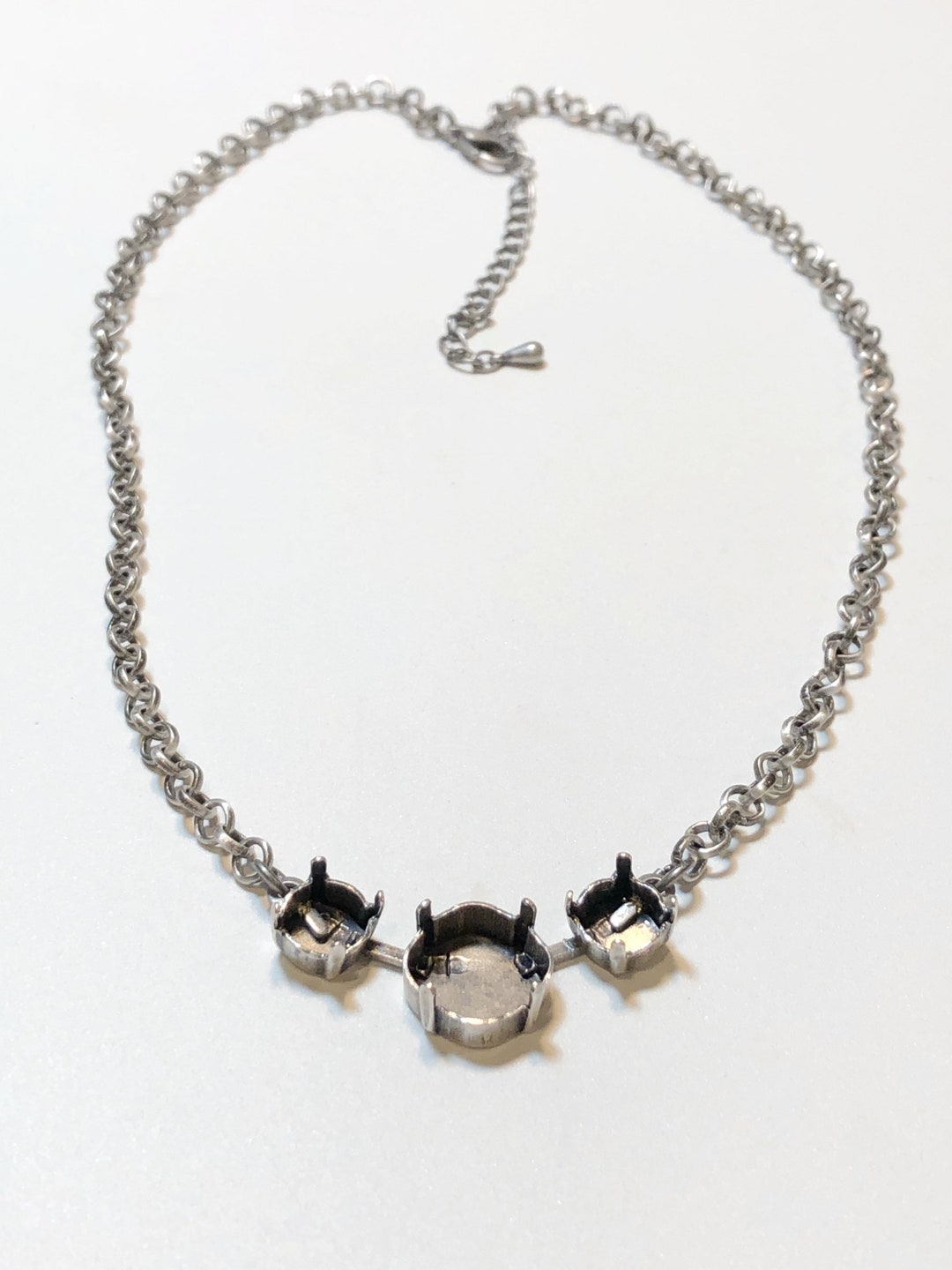 12x12mm 39ss Empty Cup Chain DIY Necklace Antique Silver 4mm Rolo Chain ...