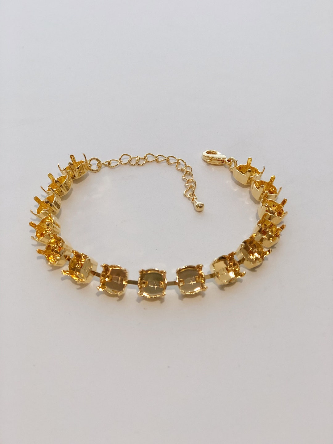 39ss Shiny Gold Empty Cup Chain Bracelet Setting: 8mm Cupchain, 39ss ...