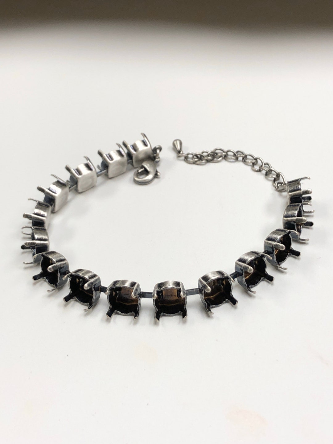 39ss Antique Silver Empty Cup Chain Bracelet Setting: 8mm DIY Jewelry ...