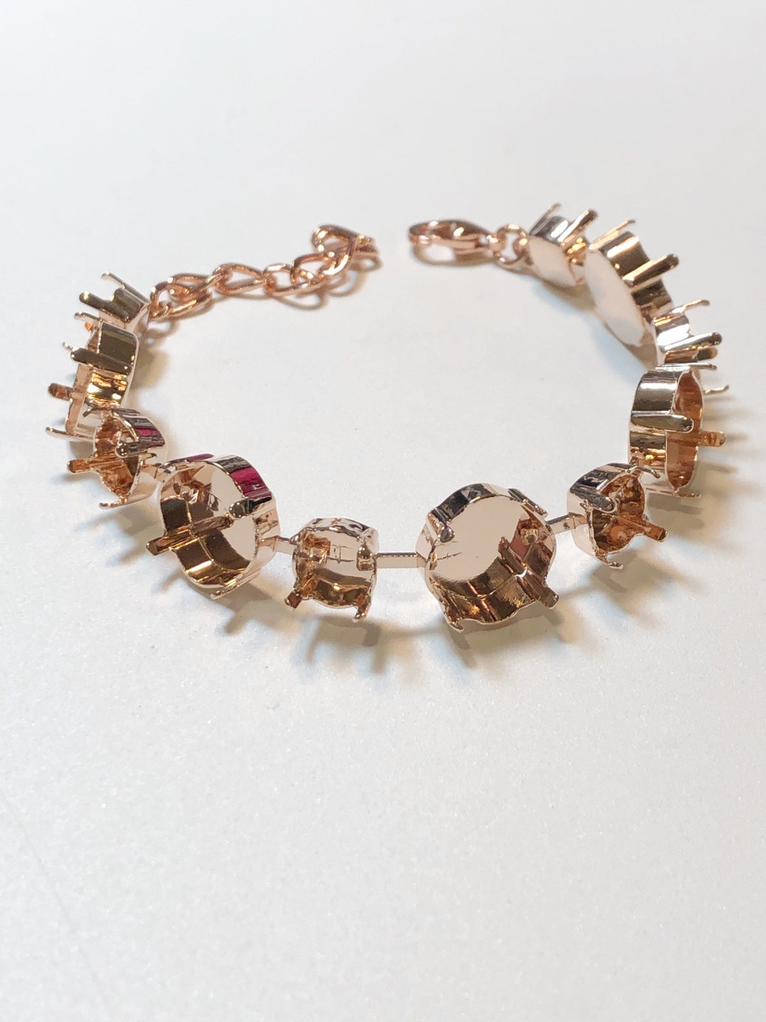 Rose Gold Empty Cup Chain Bracelet 12x12/39ss: DIY Crystal Setting - Etsy