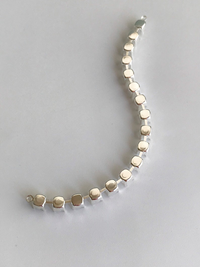 6mm Empty Cup Chain Bracelet Setting in Bright Silver, Bracelet Making ...