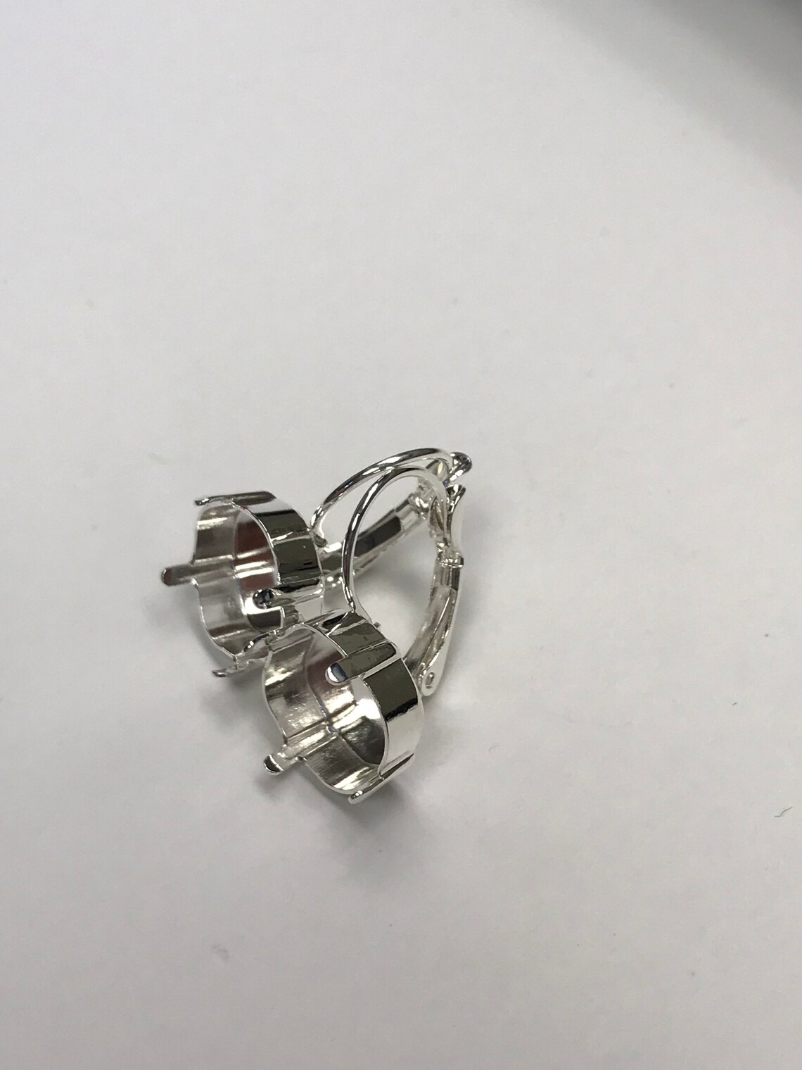 12x12mm Empty Earring Leverback Setting Cup Chain Earrings - Etsy