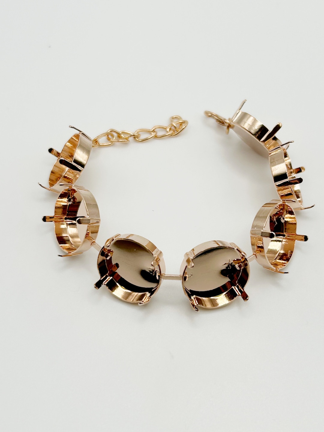 18mm Rose Gold Plated Empty Cup Chain Bracelet - DIY Jewelry Making - Etsy