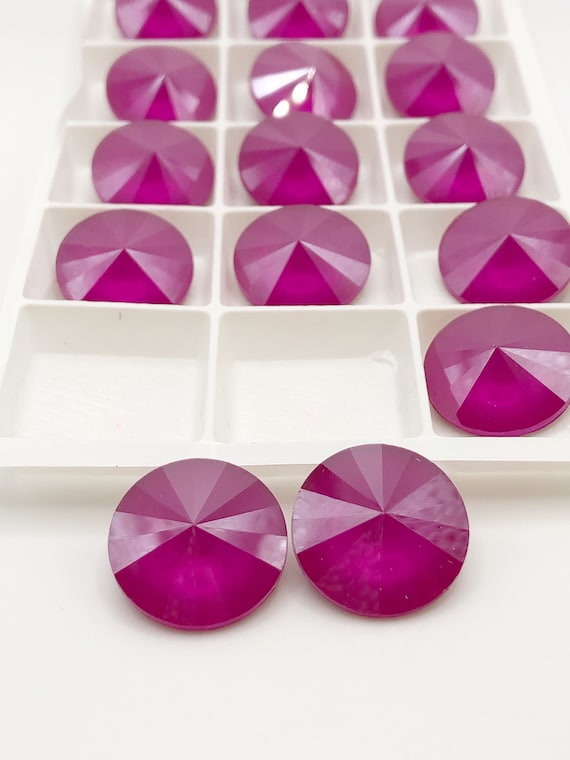 2 18mm Peony Pink Glass Rivoli Rivoli Settings for Empty - Etsy