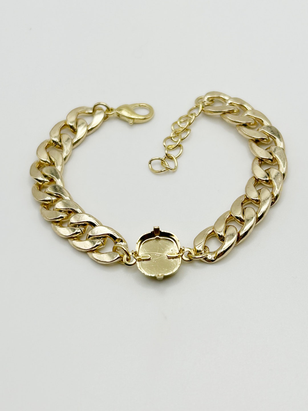12x12mm Bracelet Setting Empty Cup Chain, 4470 Setting Light Gold ...