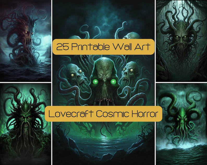 25 Lovecraft Cosmic Horror Prints, Gothic Cthulhu Art (digital Download ...