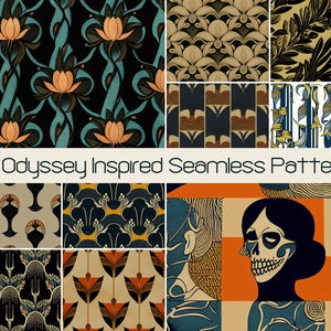 60 Odyssey Patterns, Digital Scrapbook Paper Pack, Greek Mythology ...