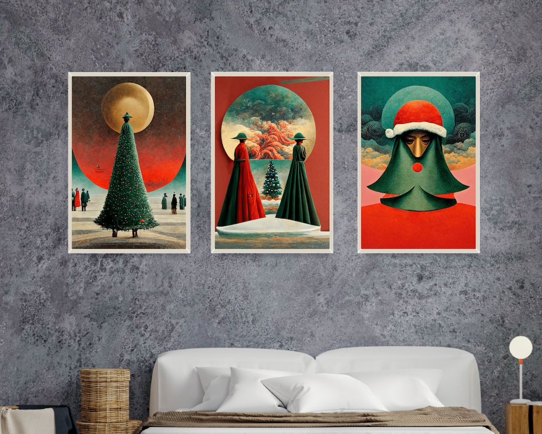 15 Surrealist Christmas Art Print SVG, Commercial Use License ...