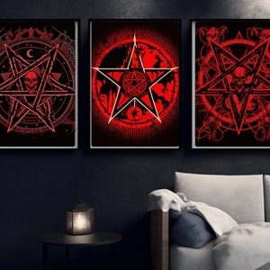 18 Devilcore Digital Wall Art, Printable Poster Home Decor, Pentagram ...