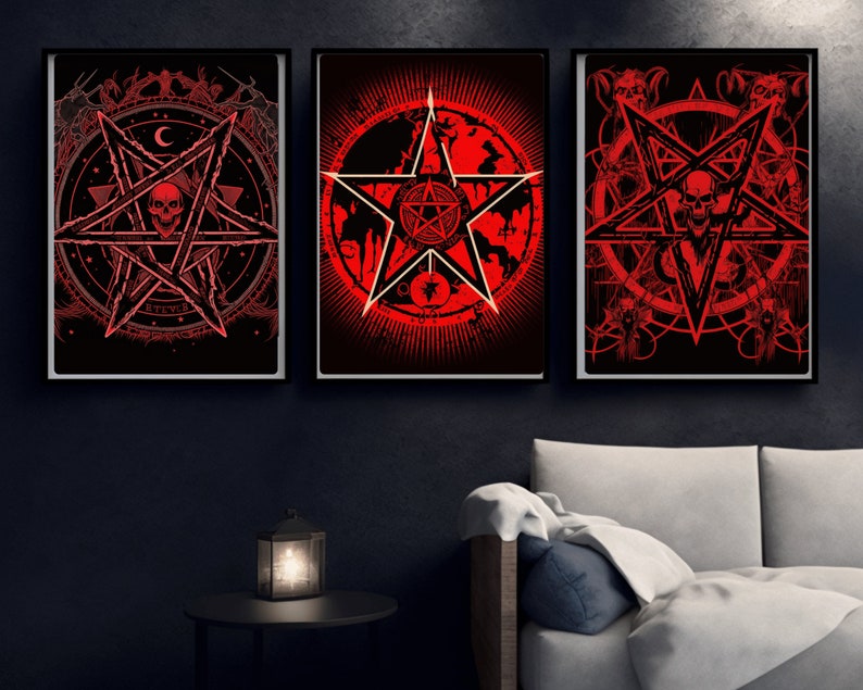 18 Devilcore Digital Wall Art, Printable Poster Home Decor, Pentagram ...