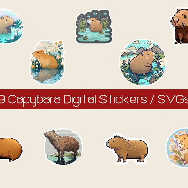 Capybara Printable Stickers - Etsy