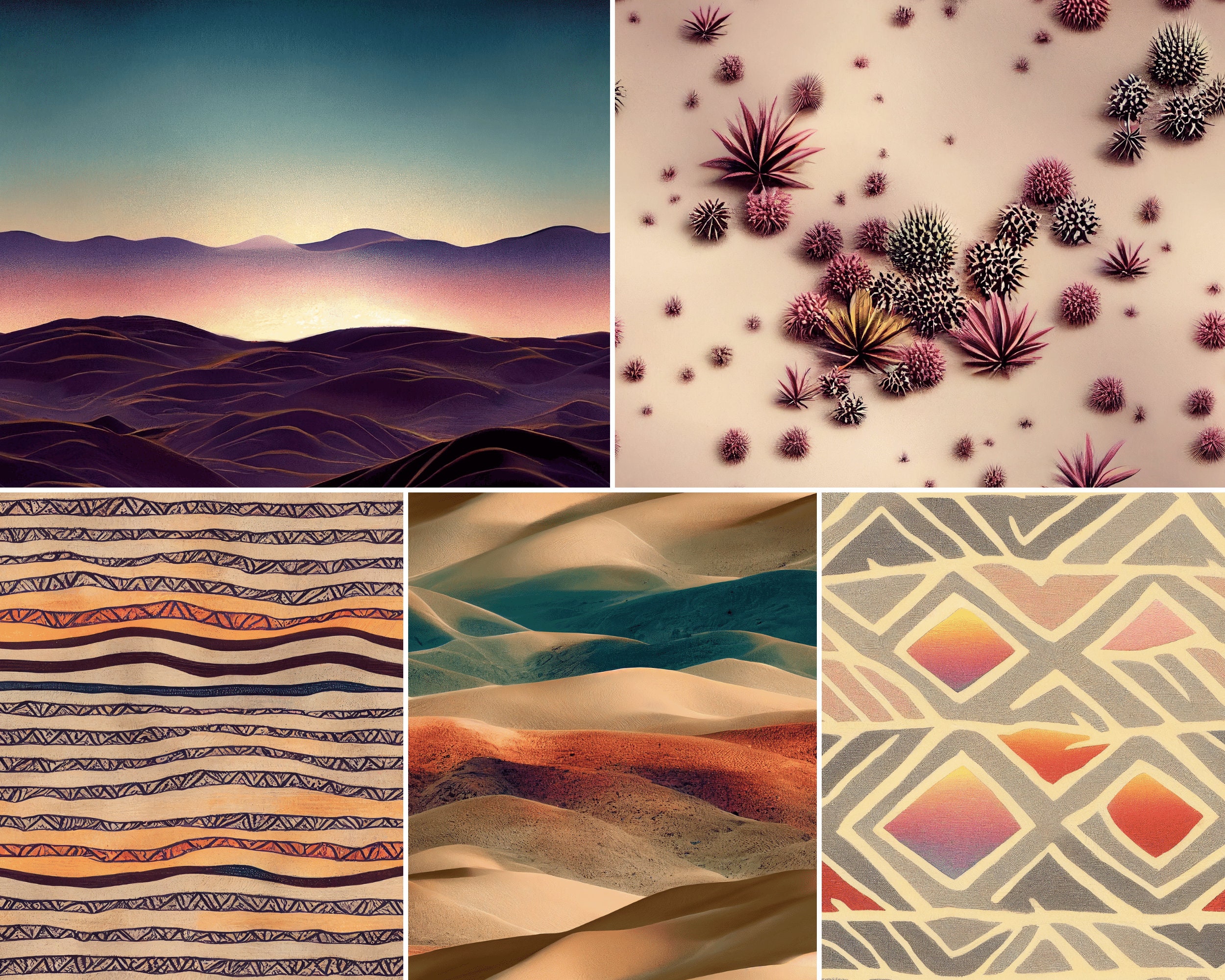 25 Desert Dream Seamless Pattern, Digital Scrapbook Paper Pack ...