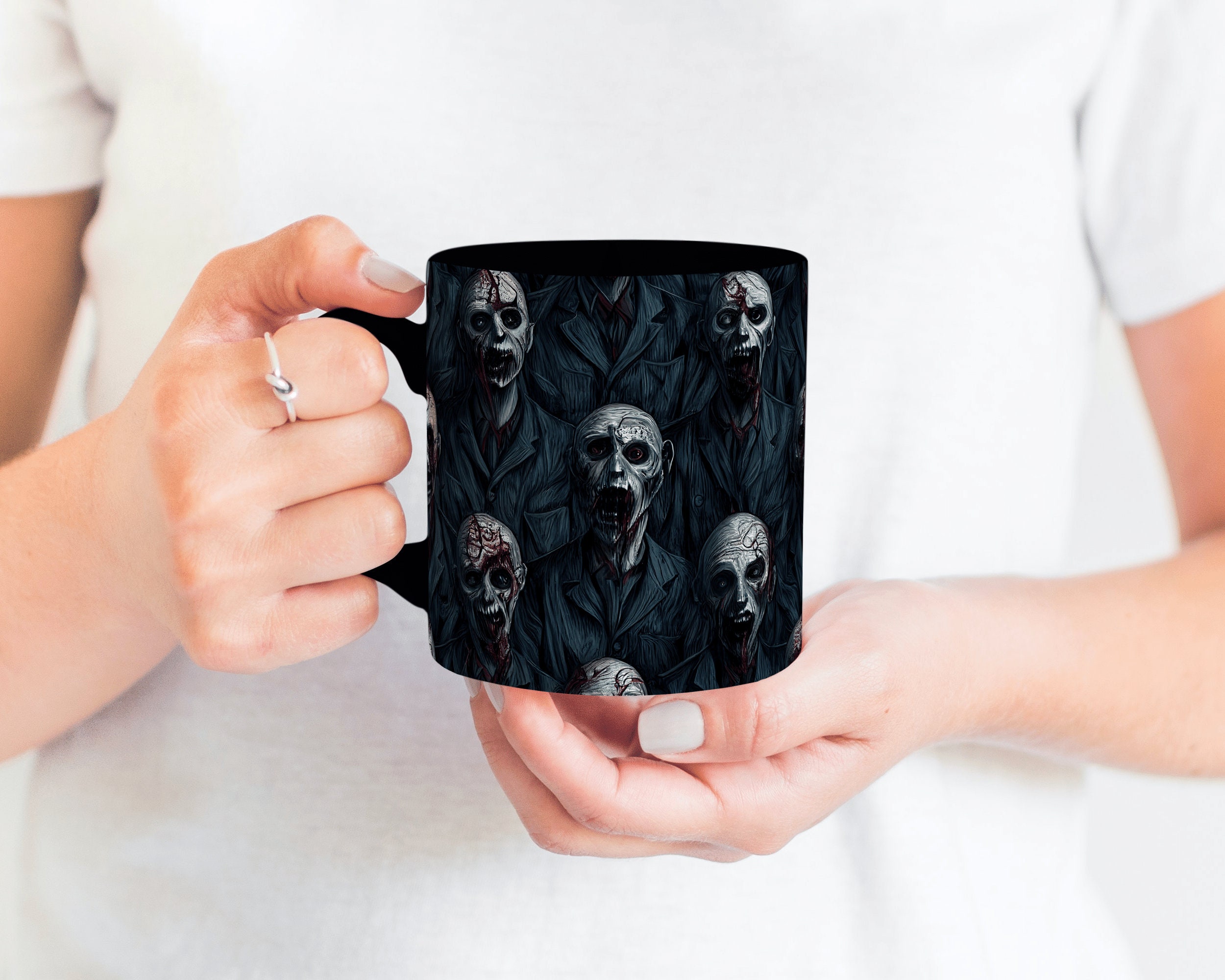 25 Zombie Horror Seamless Patterns, Digital Scrapbook Paper Pack, Goth ...