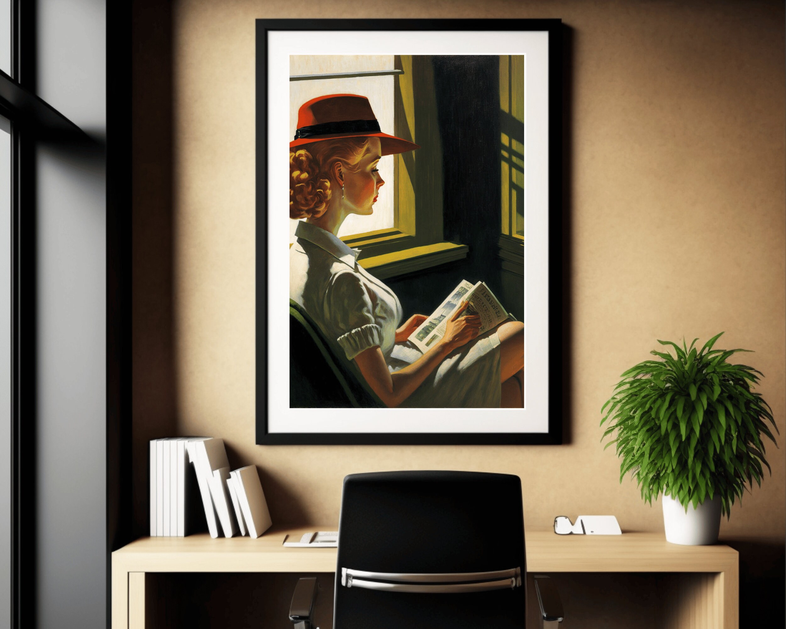 6 1950s Pulp Crime Fiction Art Prints, Edward Hopper Inspired, Digital ...