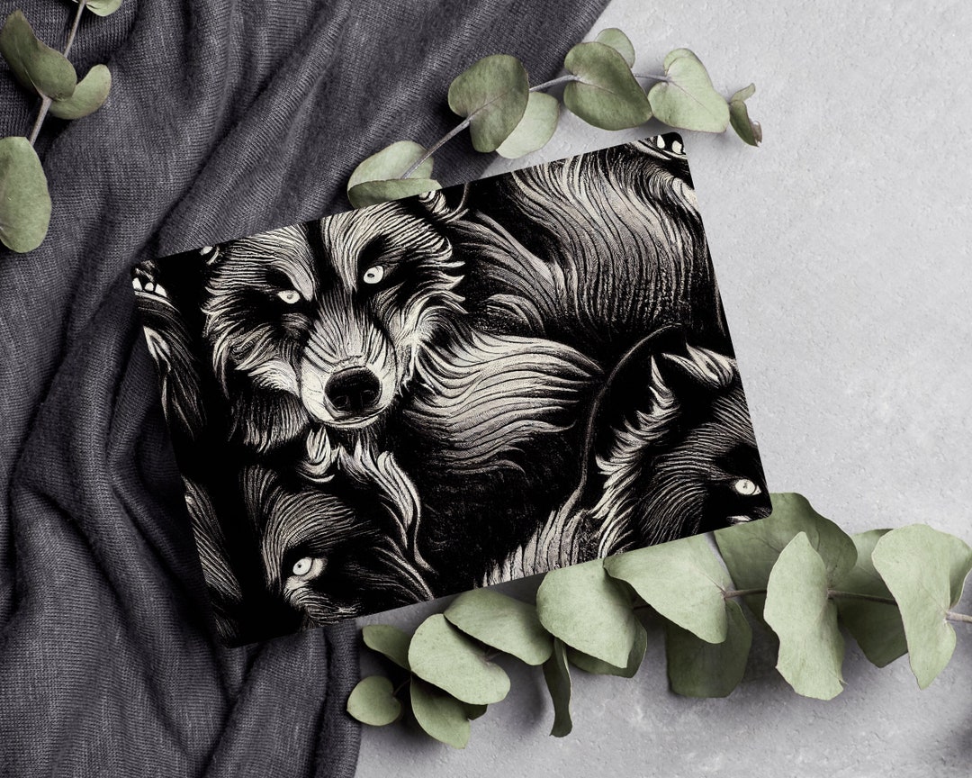 Grey Wolf Seamless Pattern, Digital Scrapbook Paper 12x12, Goth SVG JPG ...