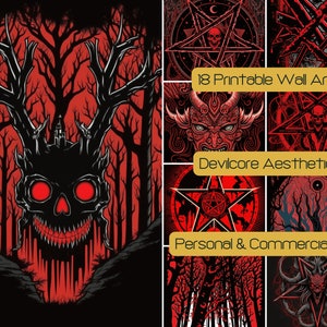 18 Devilcore Digital Wall Art, Printable Poster Home Decor, Pentagram ...