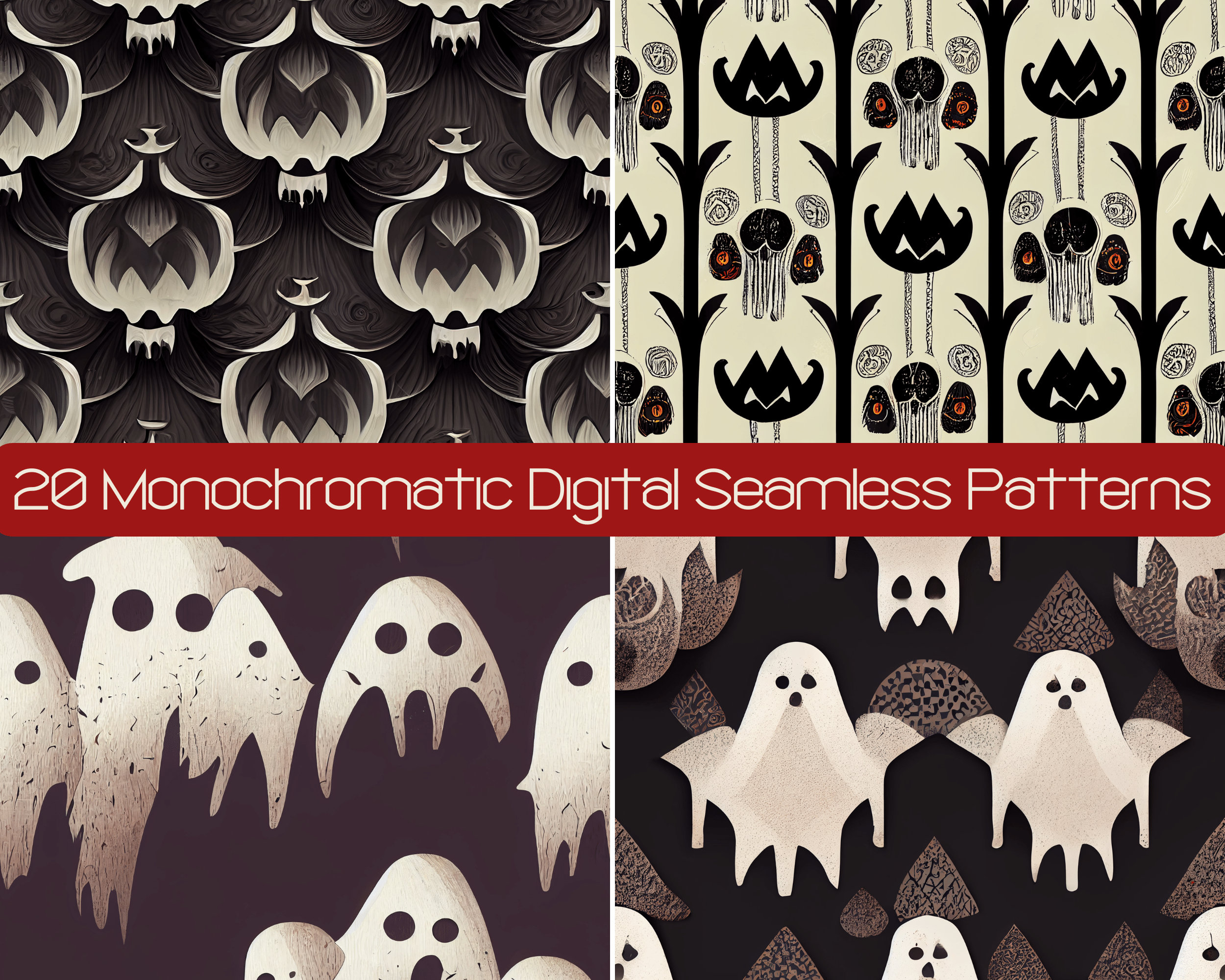 20 Monochromatic Gothic Seamless Pattern Tiles Digital - Etsy