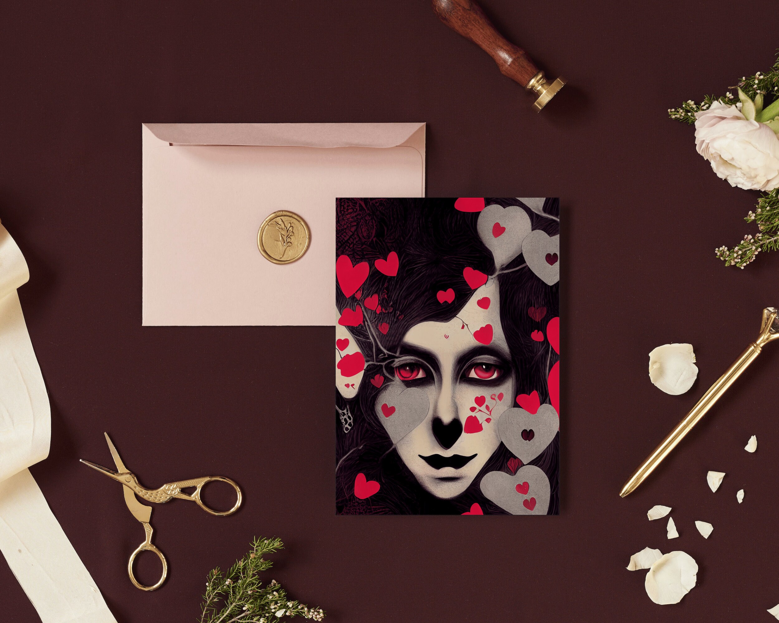 15 Purple Gothic Valentines Day Seamless Pattern, Goth Heart Skull SVG ...