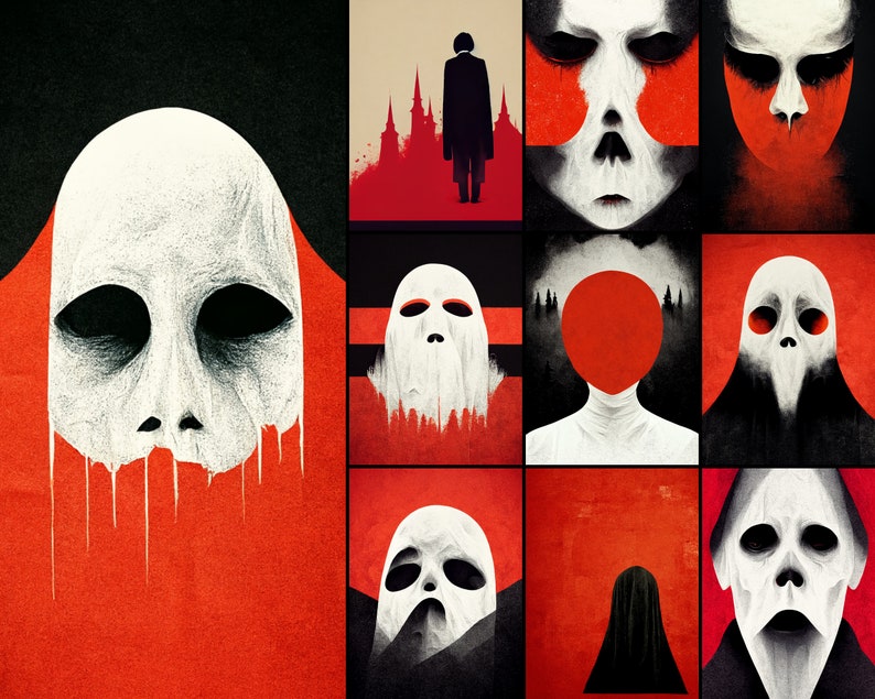 20 Minimalist Surreal Digital Art Print, Gothic Horror Gallery Wall ...