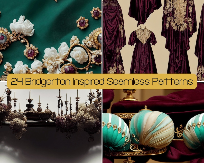 24 Bridgerton Regency Wallpaper Design, Digital Scrapbook Paper Pack ...