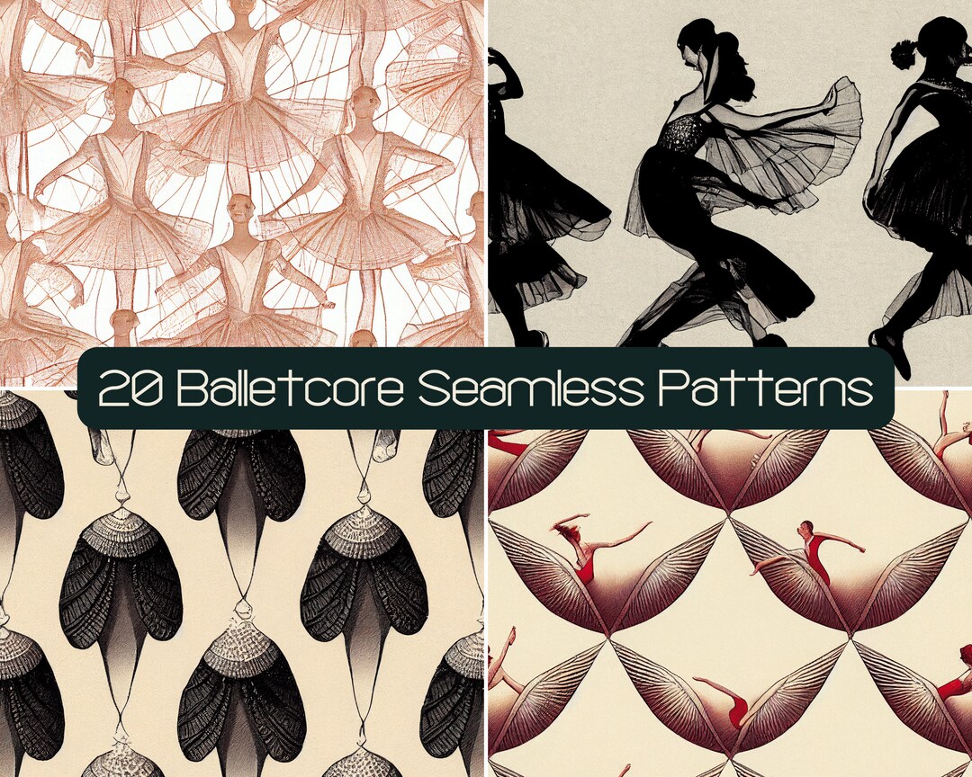20 Balletcore Seamless Wallpaper Pattern, Digital Scrapbook Paper Pack ...
