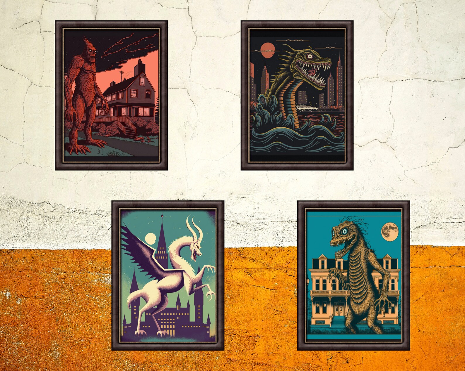 20 Cryptidcore Monster Prints, Gothic Horror Wall Art, SVG JPG (digital ...