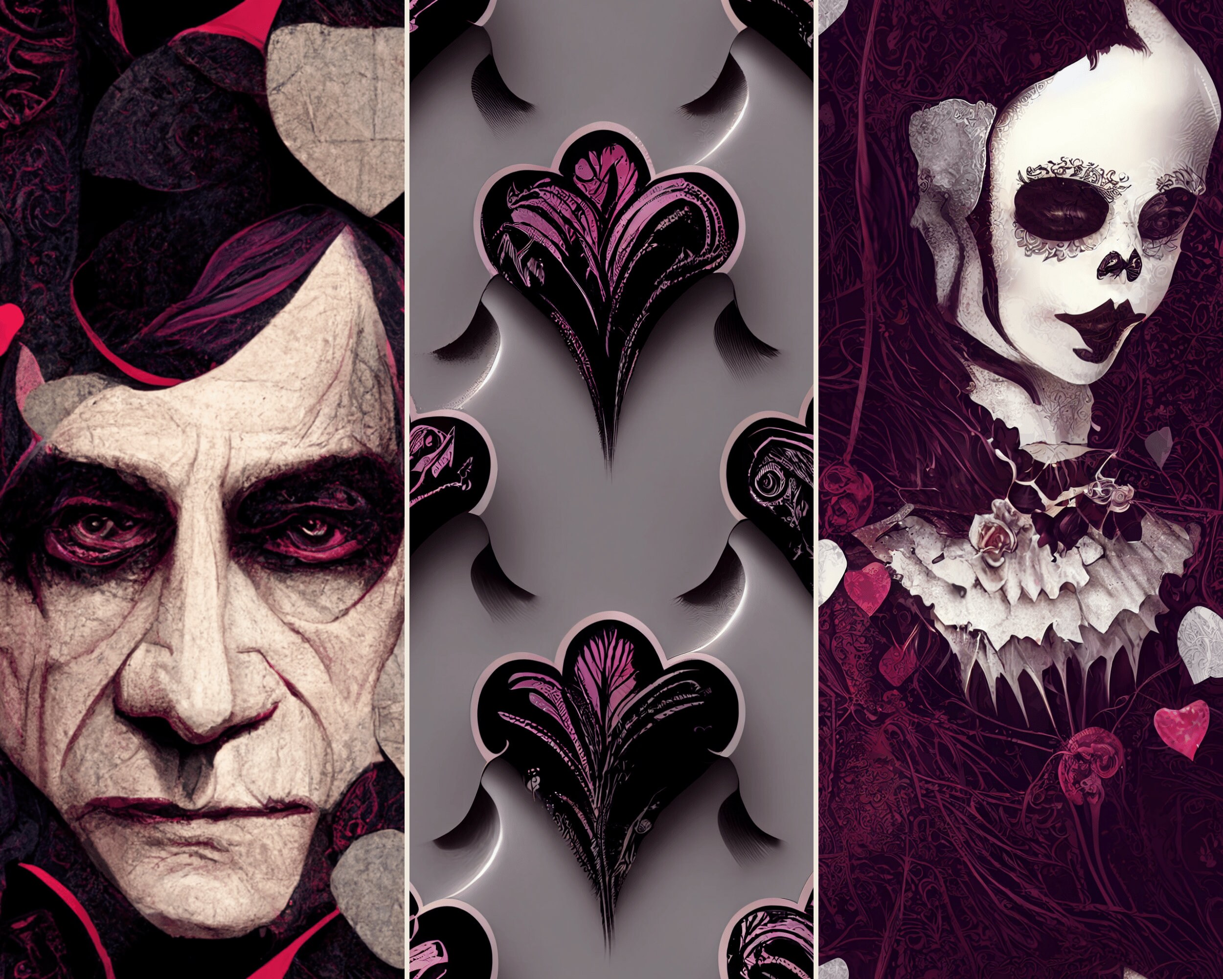 15 Purple Gothic Valentines Day Seamless Pattern, Goth Heart Skull SVG ...