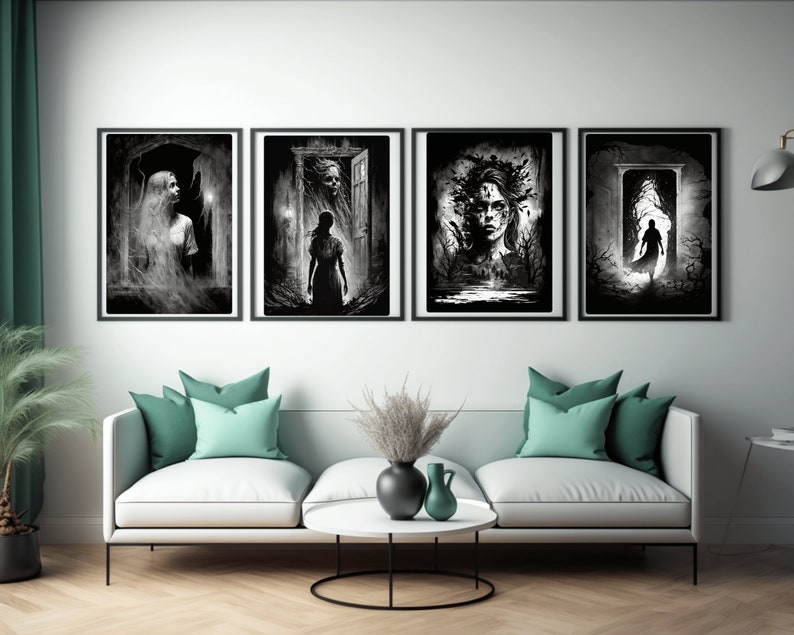 20 Ethereal Horror Digital Wall Art, Printable Poster Home Decor, Ghost ...