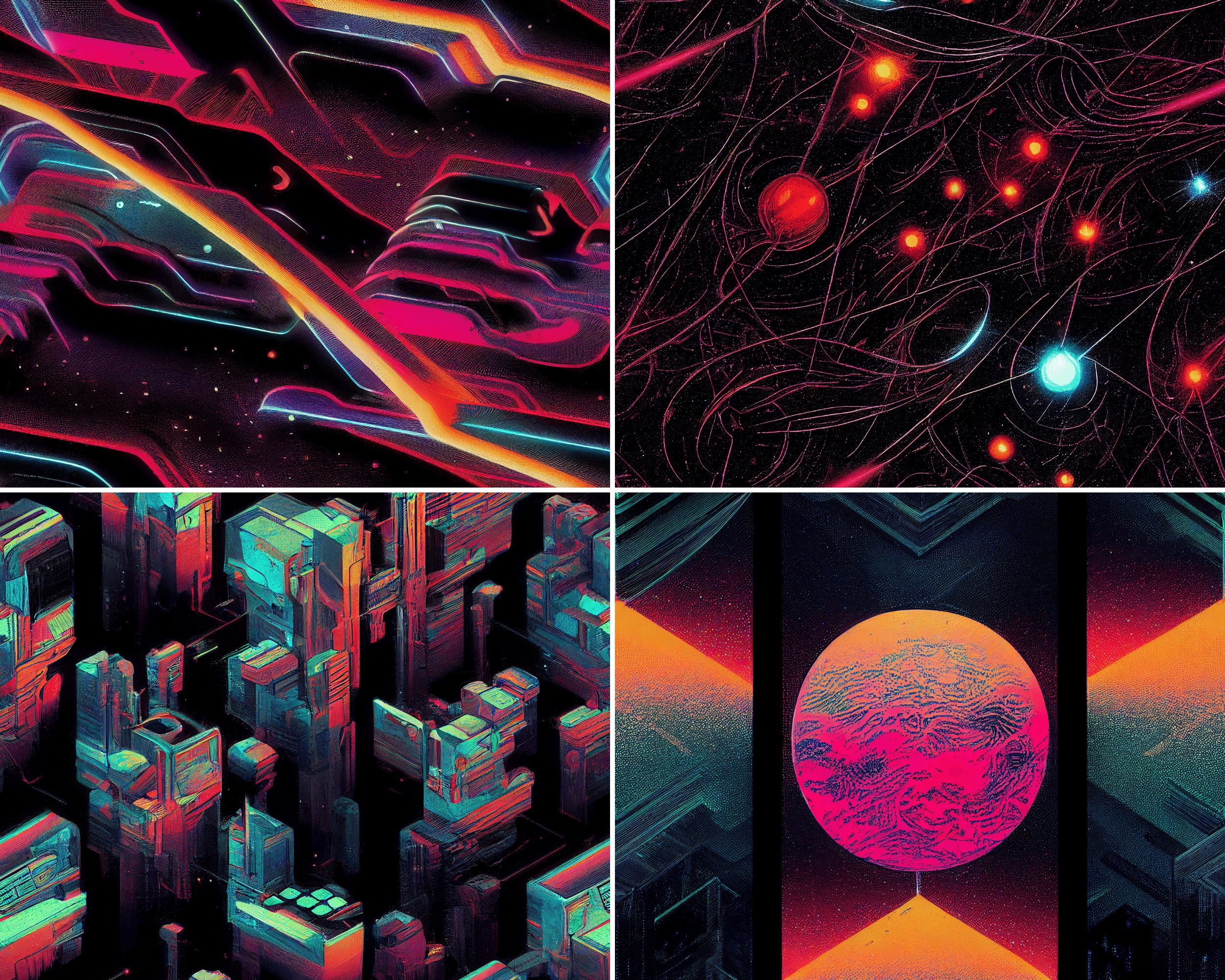 20 Neon Synthwave Wallpaper Design, Digital Scrapbook Paper Pack ...