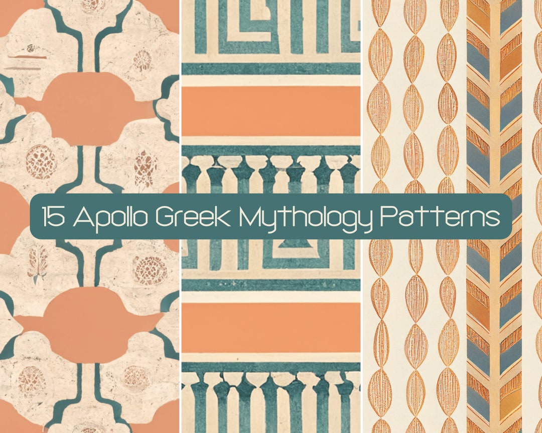 15 Apollo Patterns, Digital Scrapbook Paper Pack, Greek Mythology Decor ...