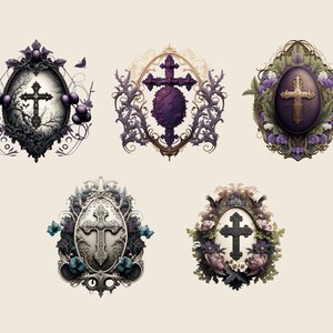 25 Gothic Easter SVG & JPG, Digital Download, Goth Clip Art Stickers ...