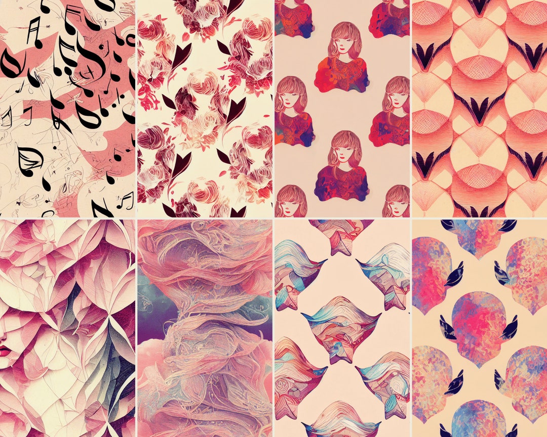 8 Taylor Swift Aesthetic Seamless Pattern, Swiftie Folklore Evermore ...