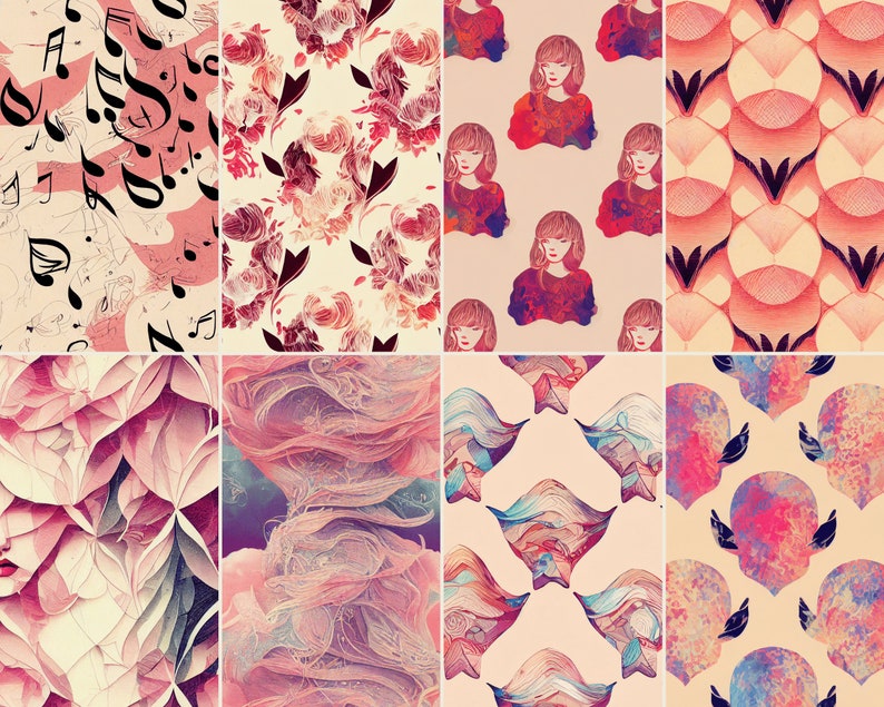 8 Taylor Swift Aesthetic Seamless Pattern, Swiftie Folklore Evermore ...