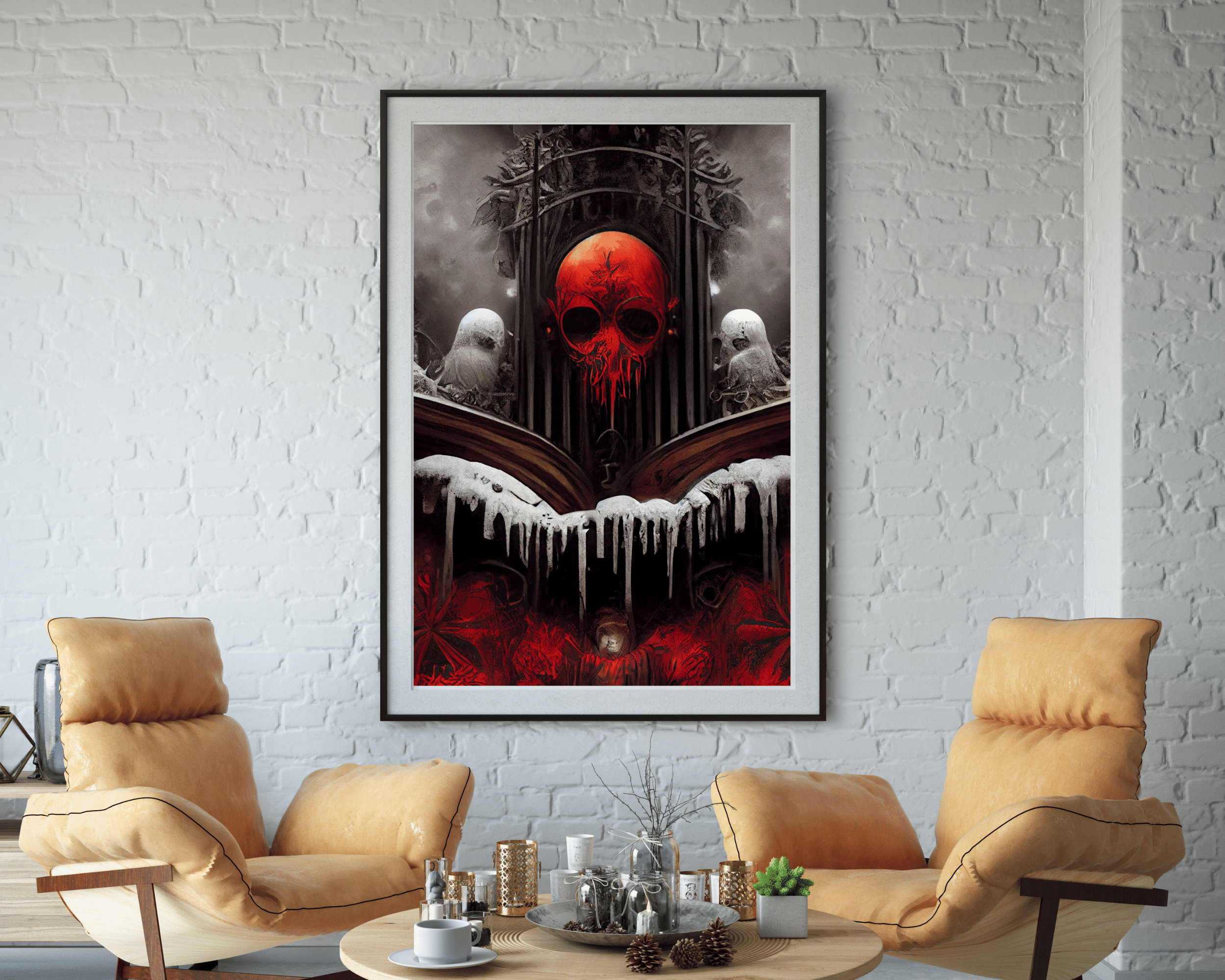 8 Heavy Metal Horror Christmas Art Print, Printable Wall Art Card ...