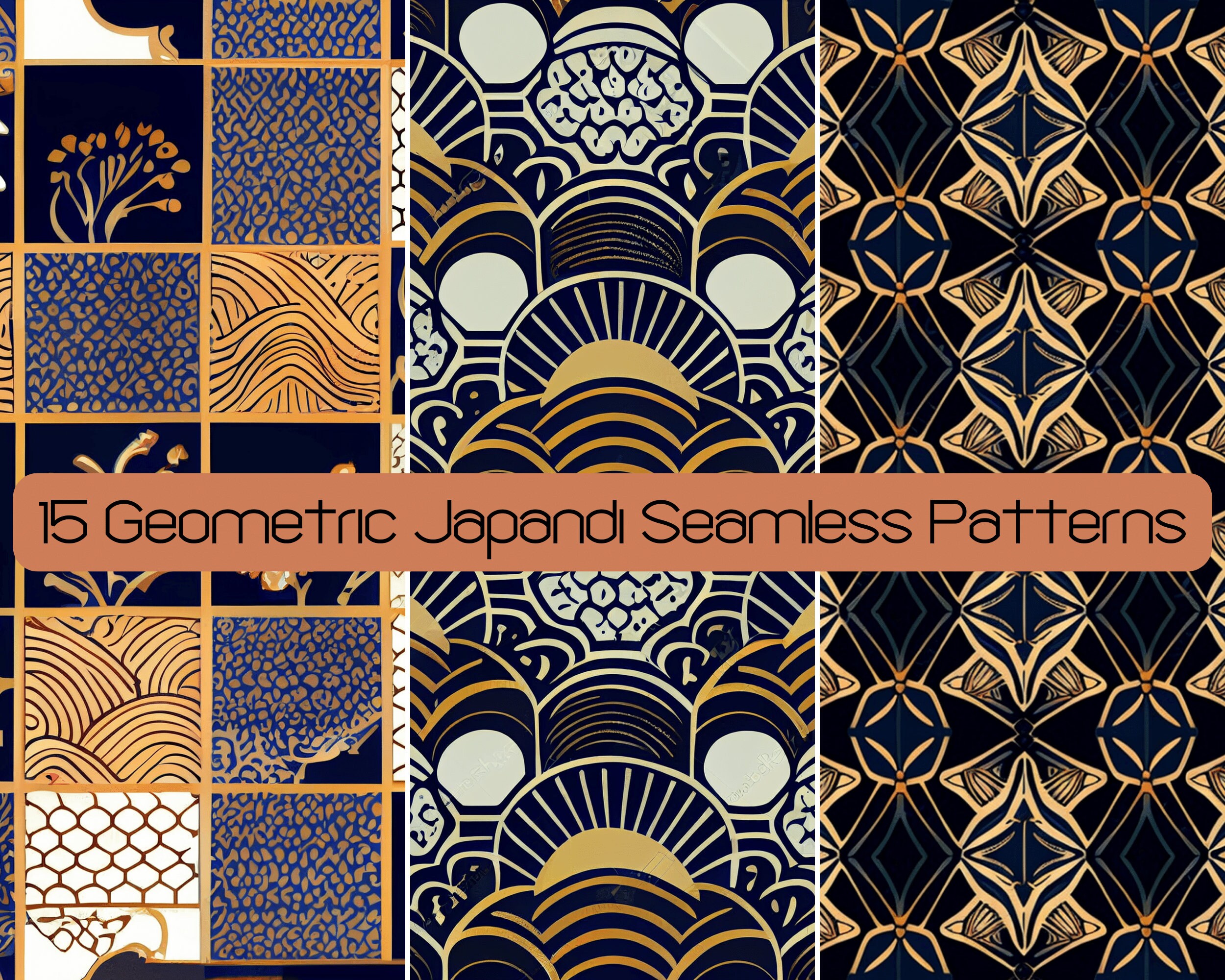 15 Geometric Japandi Art Wallpaper Pattern Digital Scrapbook - Etsy