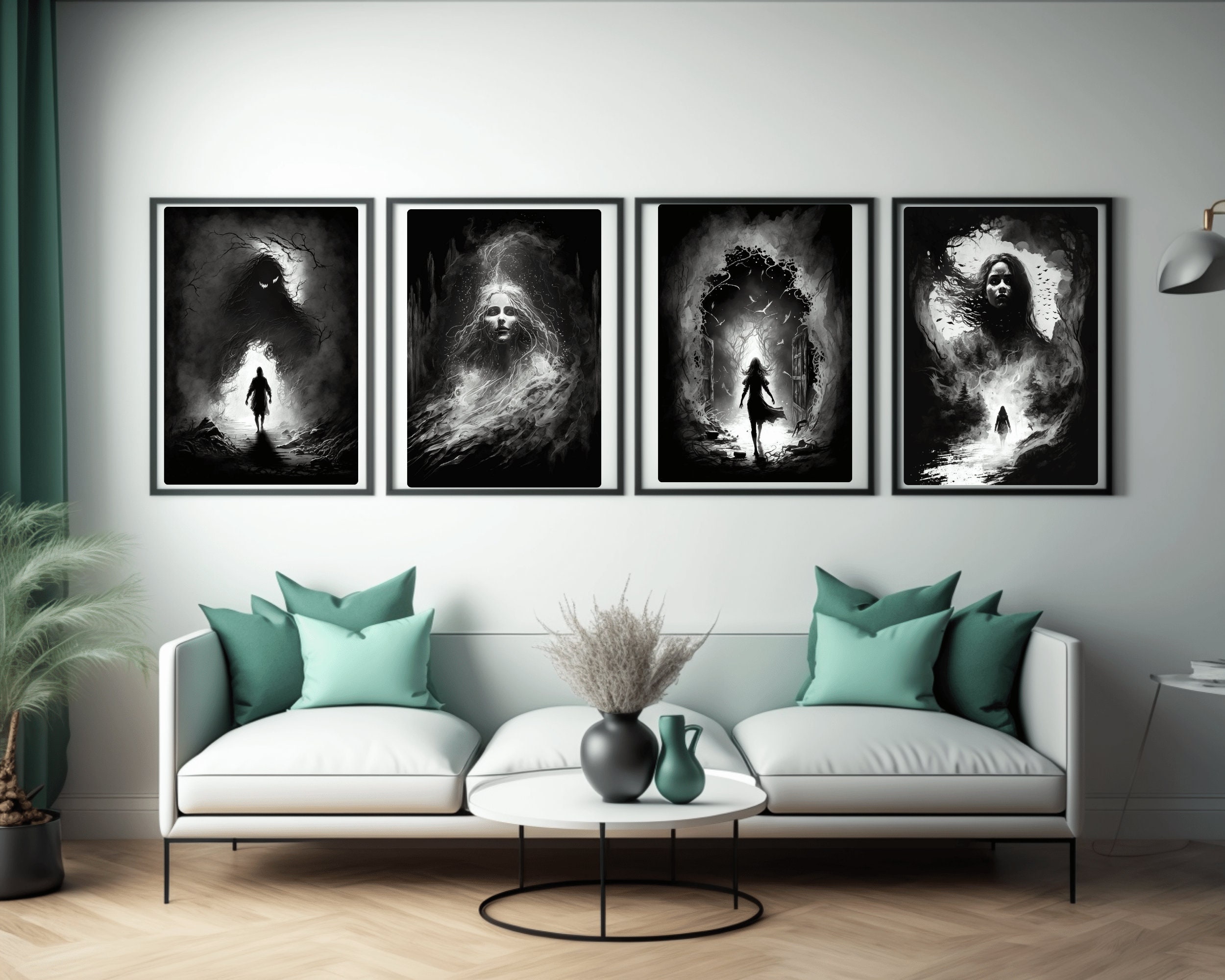20 Ethereal Horror Digital Wall Art, Printable Poster Home Decor, Ghost ...