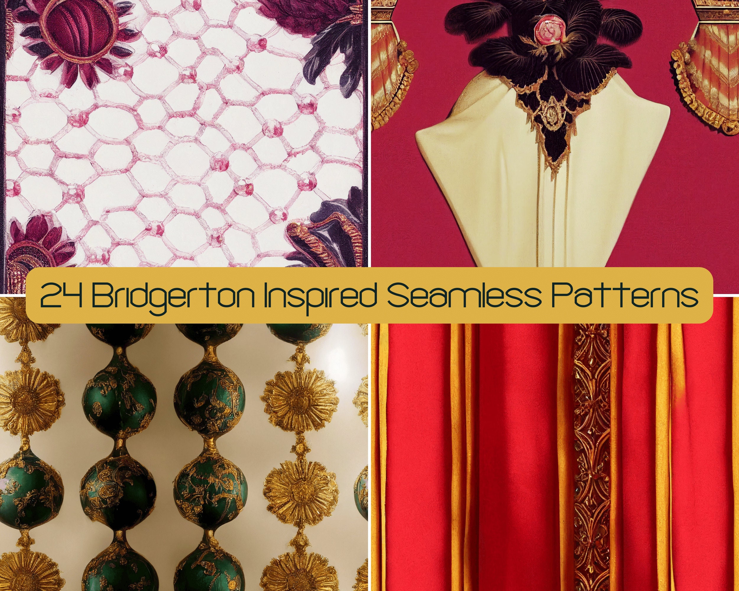 24 Bridgerton Regency Wallpaper Design, Digital Scrapbook Paper Pack ...