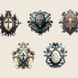 25 Gothic Easter SVG & JPG, Digital Download, Goth Clip Art Stickers ...