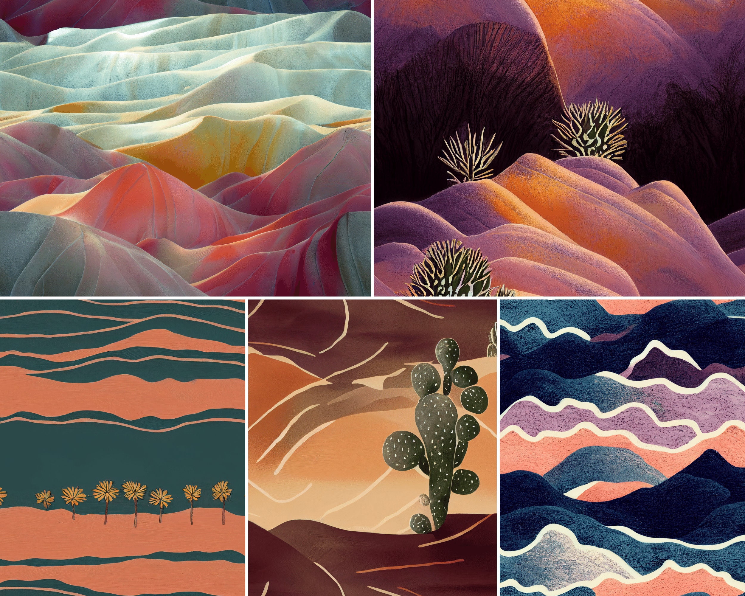 25 Desert Dream Seamless Pattern, Digital Scrapbook Paper Pack ...