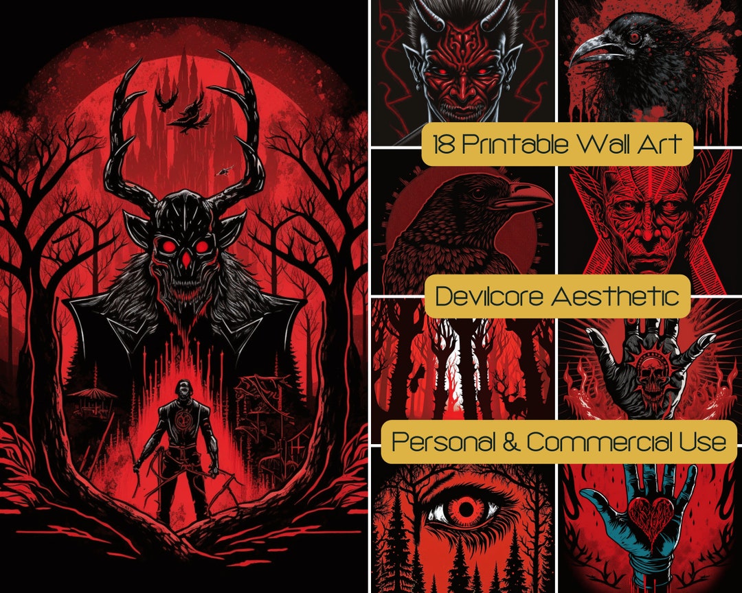 18 Devilcore Digital Wall Art, Printable Poster Home Decor, Pentagram ...