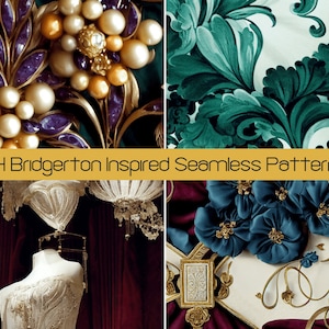 24 Bridgerton Regency Wallpaper Design, Digital Scrapbook Paper Pack ...