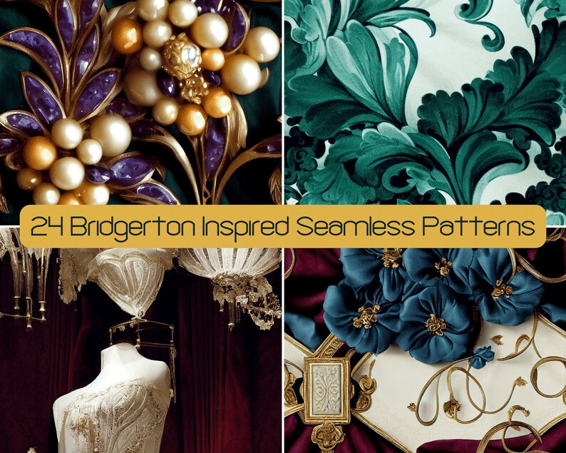 24 Bridgerton Regency Wallpaper Design, Digital Scrapbook Paper Pack ...