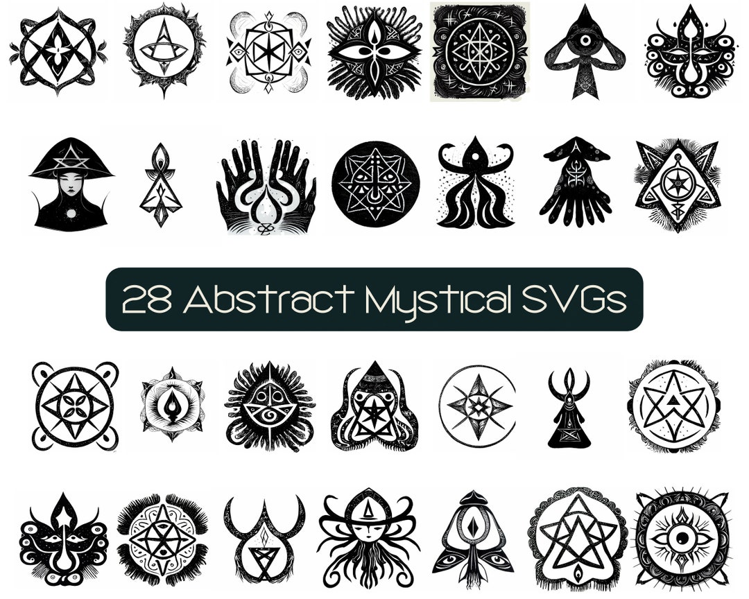 28 Abstract Mystical SVG, Occult Witchcraft SVG Pagan Decor, Commercial ...