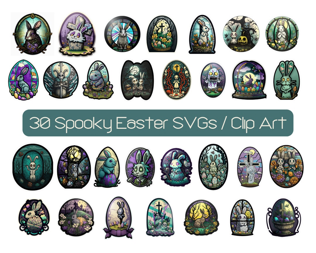 30 Gothic Easter SVG, Digital Download, Goth Clip Art Stickers ...