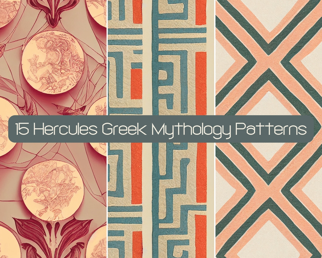 15 Hercules Pattern, Digital Scrapbook Paper Pack, Greek Mythology ...