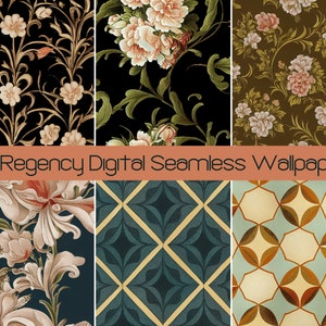 30 Regency Wallpaper Design, Digital Scrapbook Paper Pack, Commercial ...
