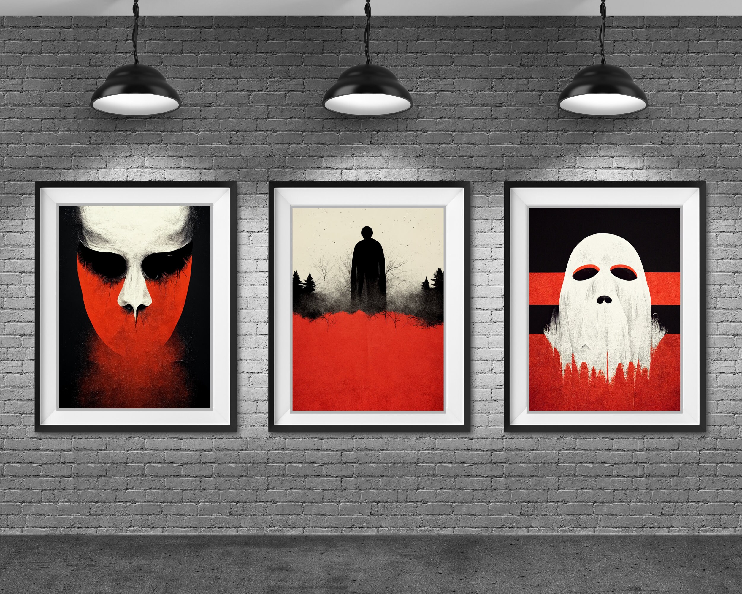 20 Minimalist Surreal Digital Art Print, Gothic Horror Gallery Wall ...
